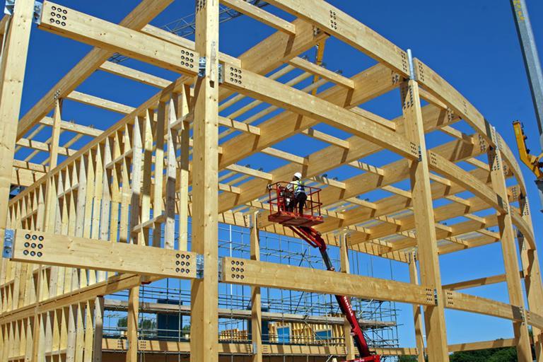 Timber frame tops out at Daventry's iCon | News | Building